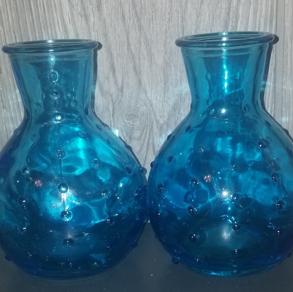 Accents | 2 Very Cute Blue Glass Bottles | Poshmark